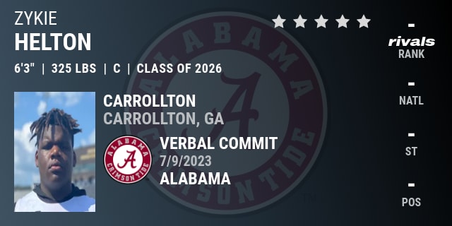 Zykie Helton, 2026 Offensive Center, Alabama