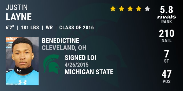 Justin Layne 2016 Wide Receiver Michigan State