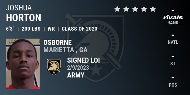 Joshua Horton 2023 Wide Receiver Army