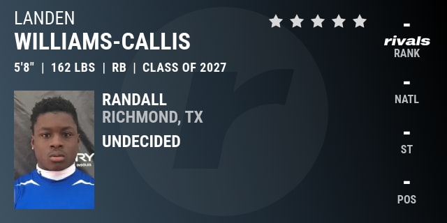 Landen Williams Callis 2027 Running Back